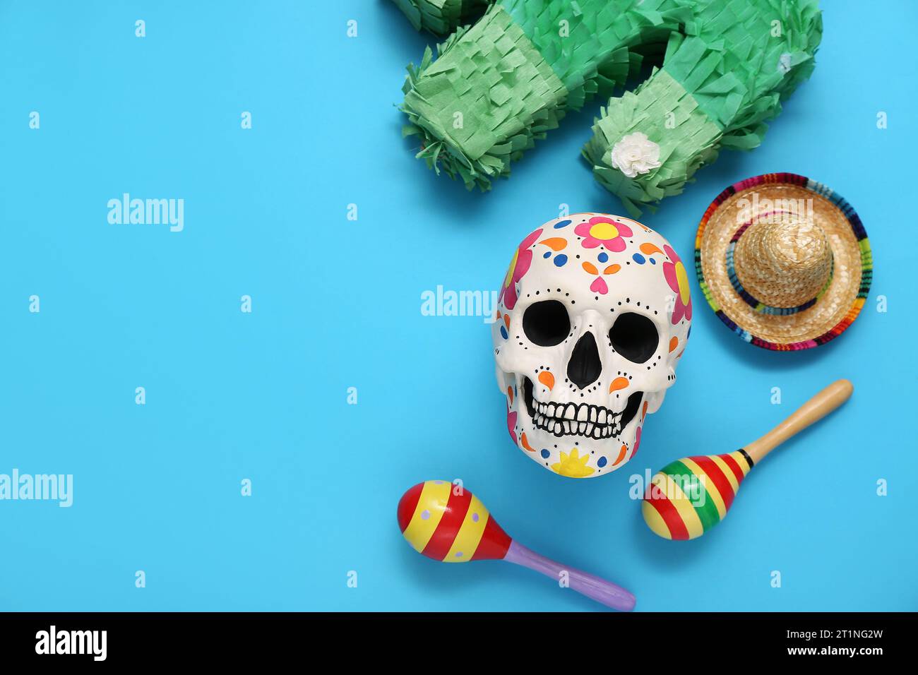 Painted human skull for Mexico's Day of the Dead (El Dia de Muertos ...