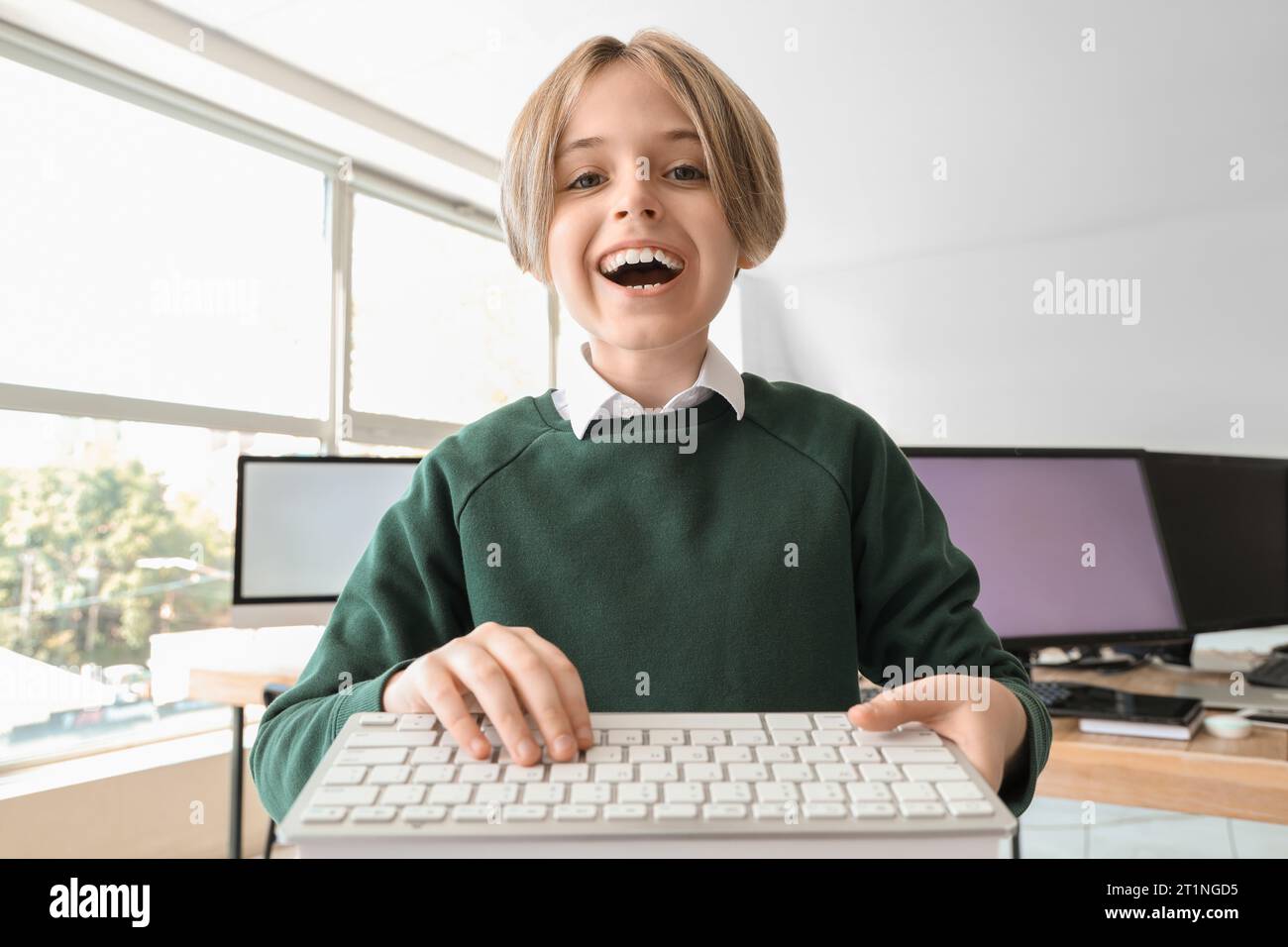 Boy learning computer code hi-res stock photography and images - Alamy
