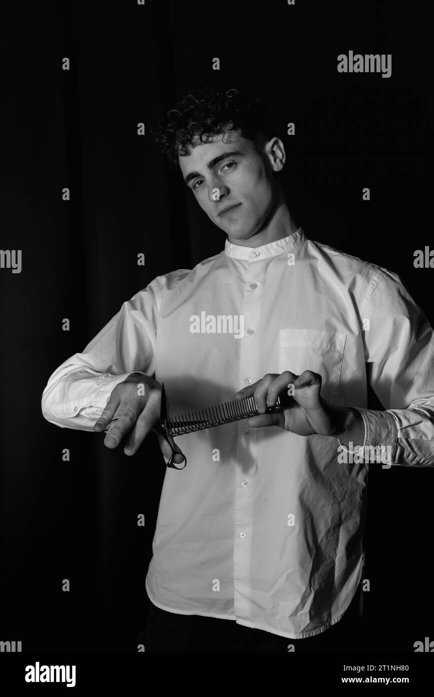 Professional studio portrait Black and White Stock Photos & Images - Alamy