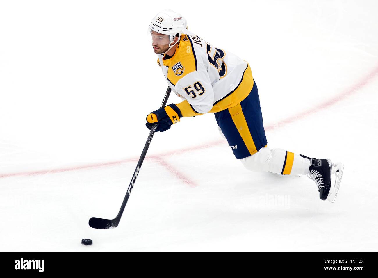 Nashville Predators' Roman Josi plays against the Boston Bruins during ...