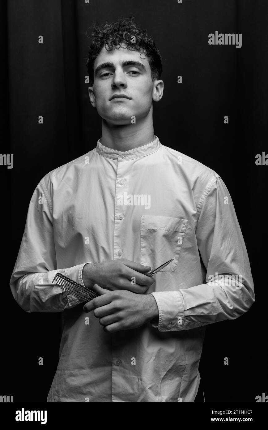 Hairstylist studio Black and White Stock Photos & Images - Alamy