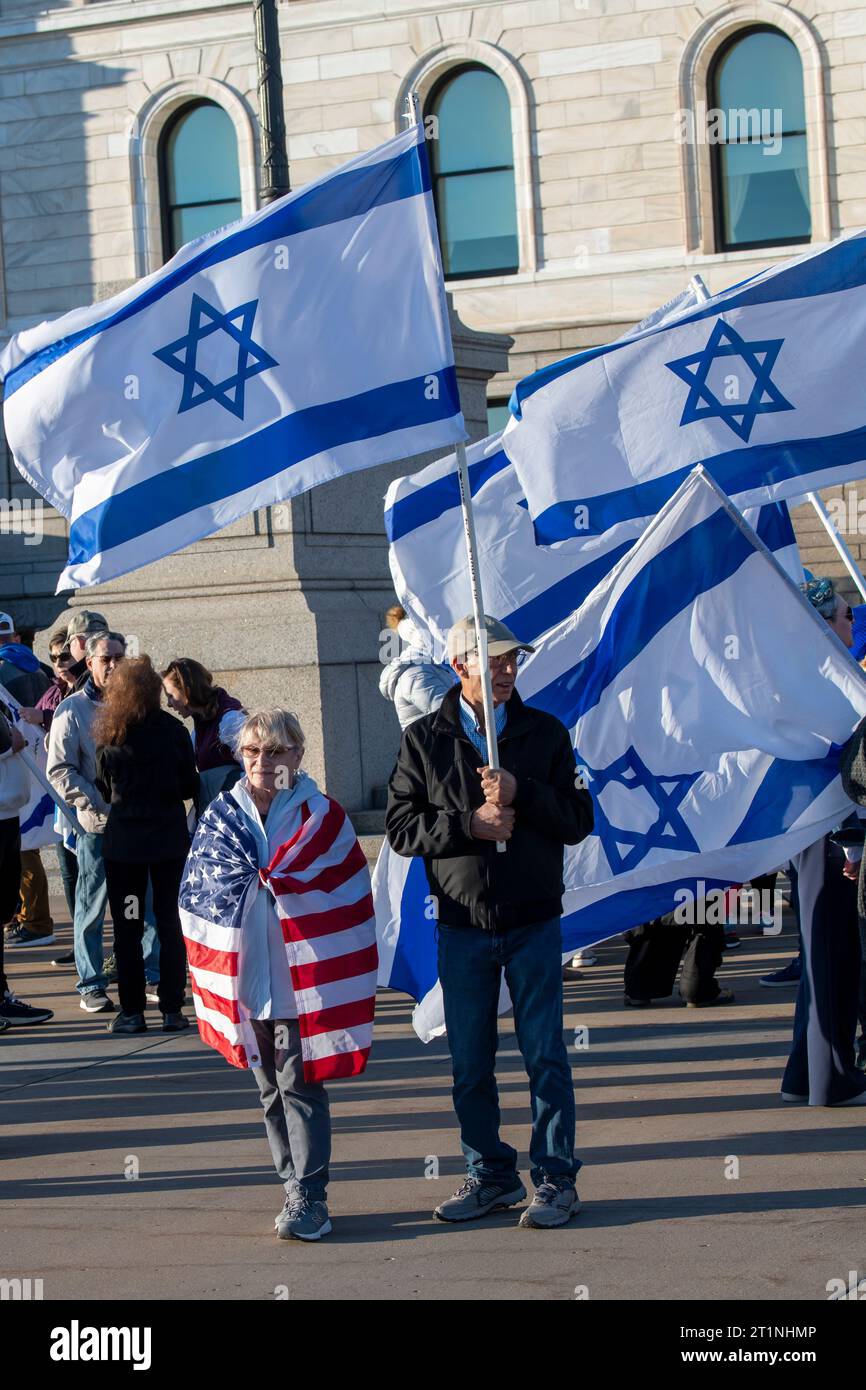 St. Paul, Minnesota. People of all ages gather at the state capitol to ...