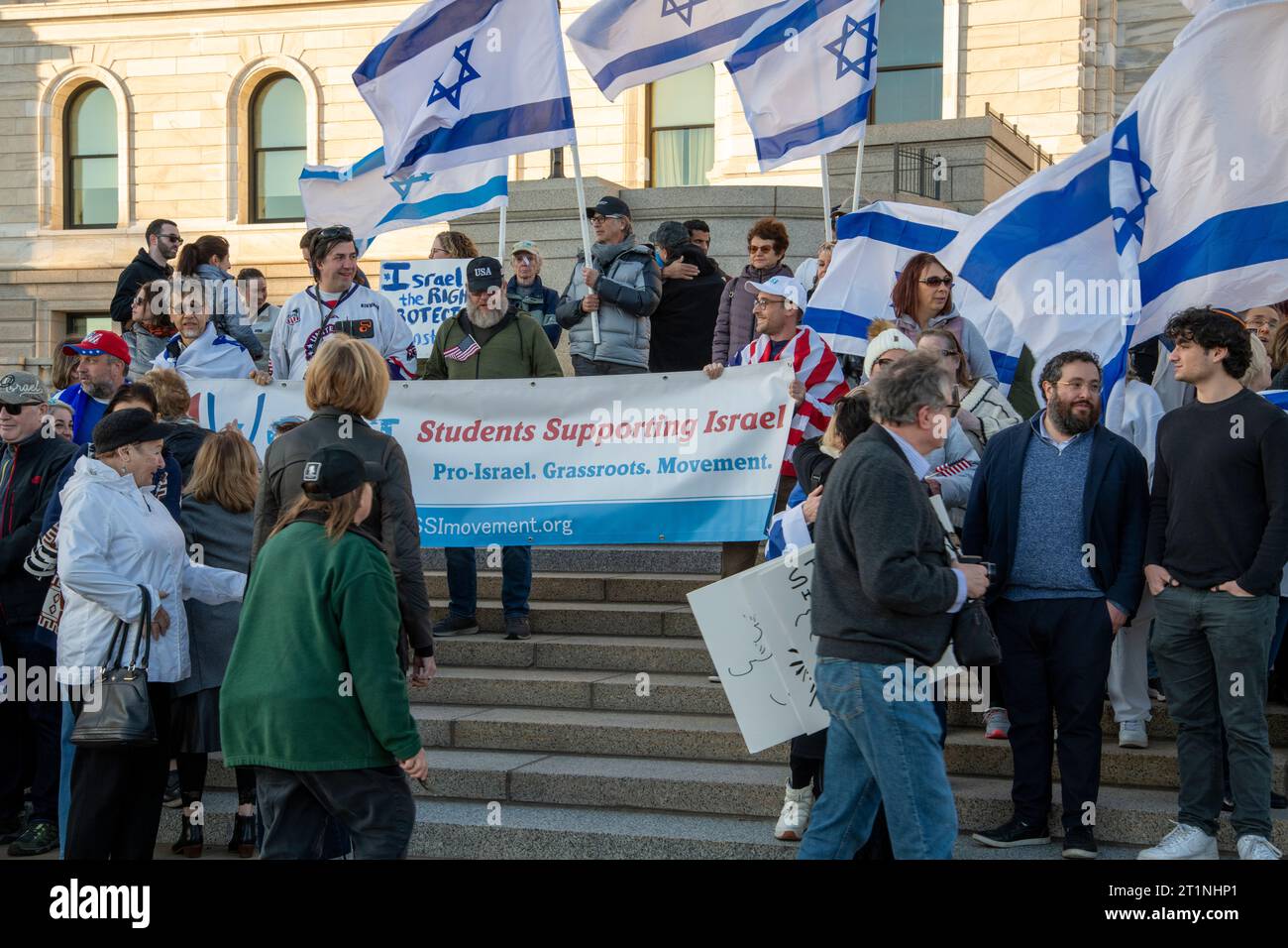 St. Paul, Minnesota. People of all ages gather at the state capitol to ...