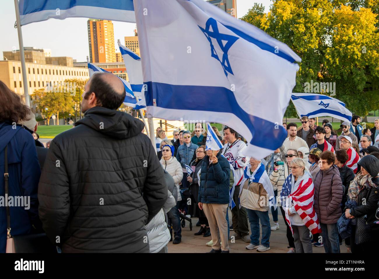 St. Paul, Minnesota. People of all ages gather at the state capitol to ...