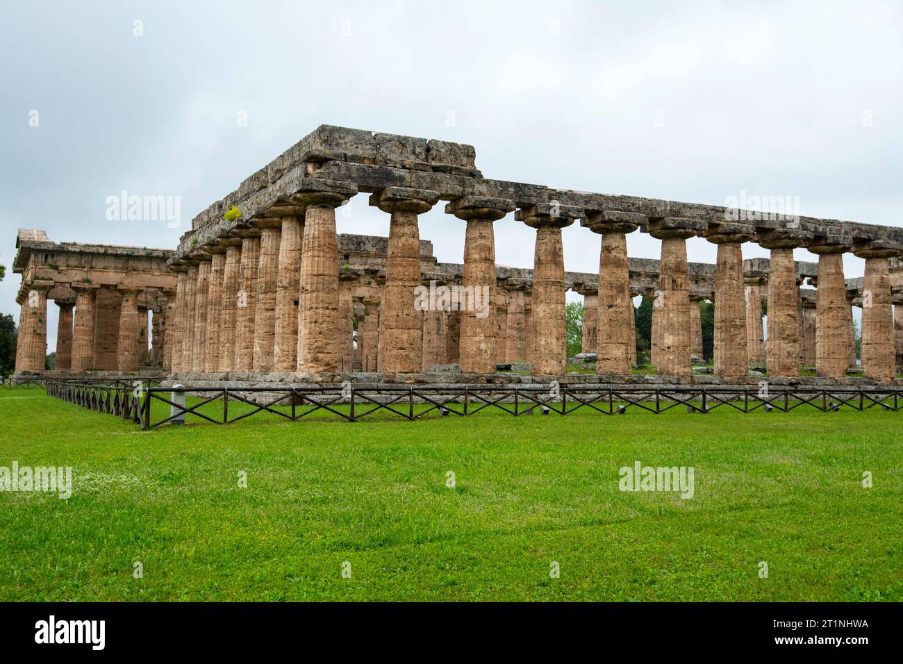 Temple of Hera in Archaeological Park of Paestum - Italy Stock Photo ...