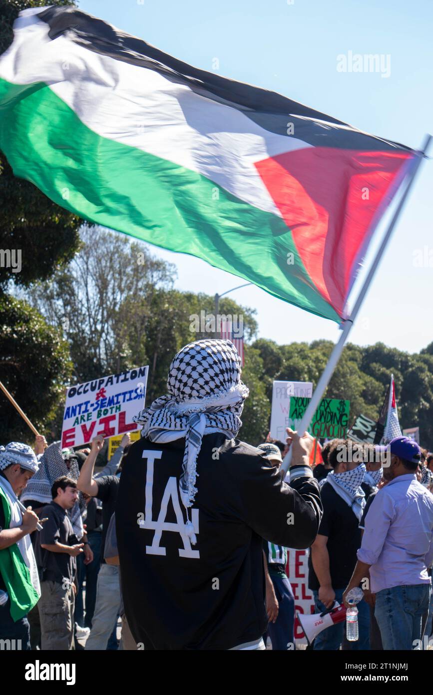 Los Angeles, California, USA. 14th Oct, 2023. Palestinian-Americans and ...