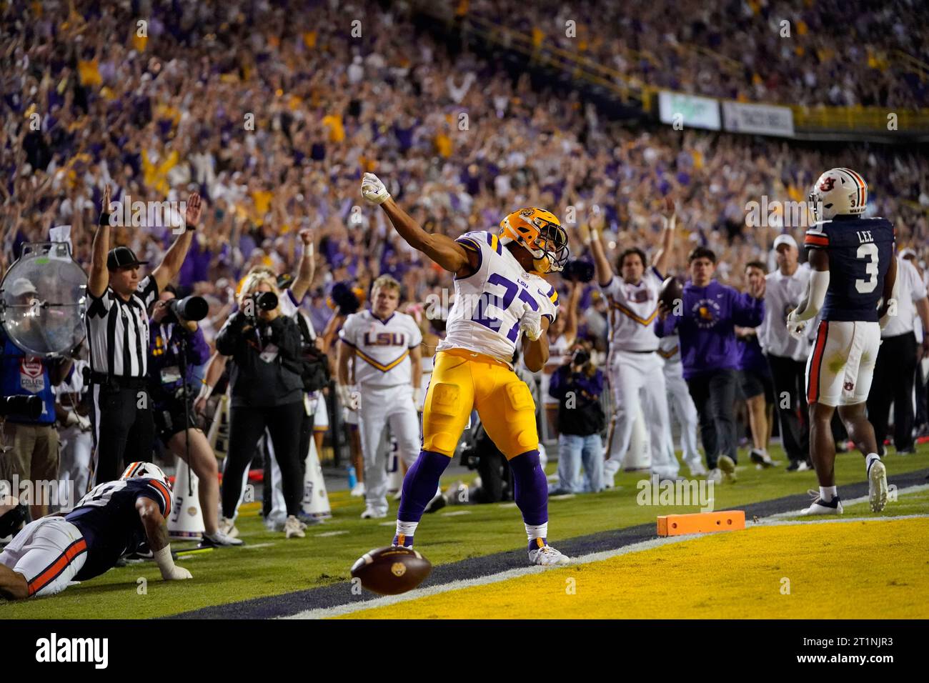 LSU running back Josh Williams (27) celebrates his touchdown carry in ...