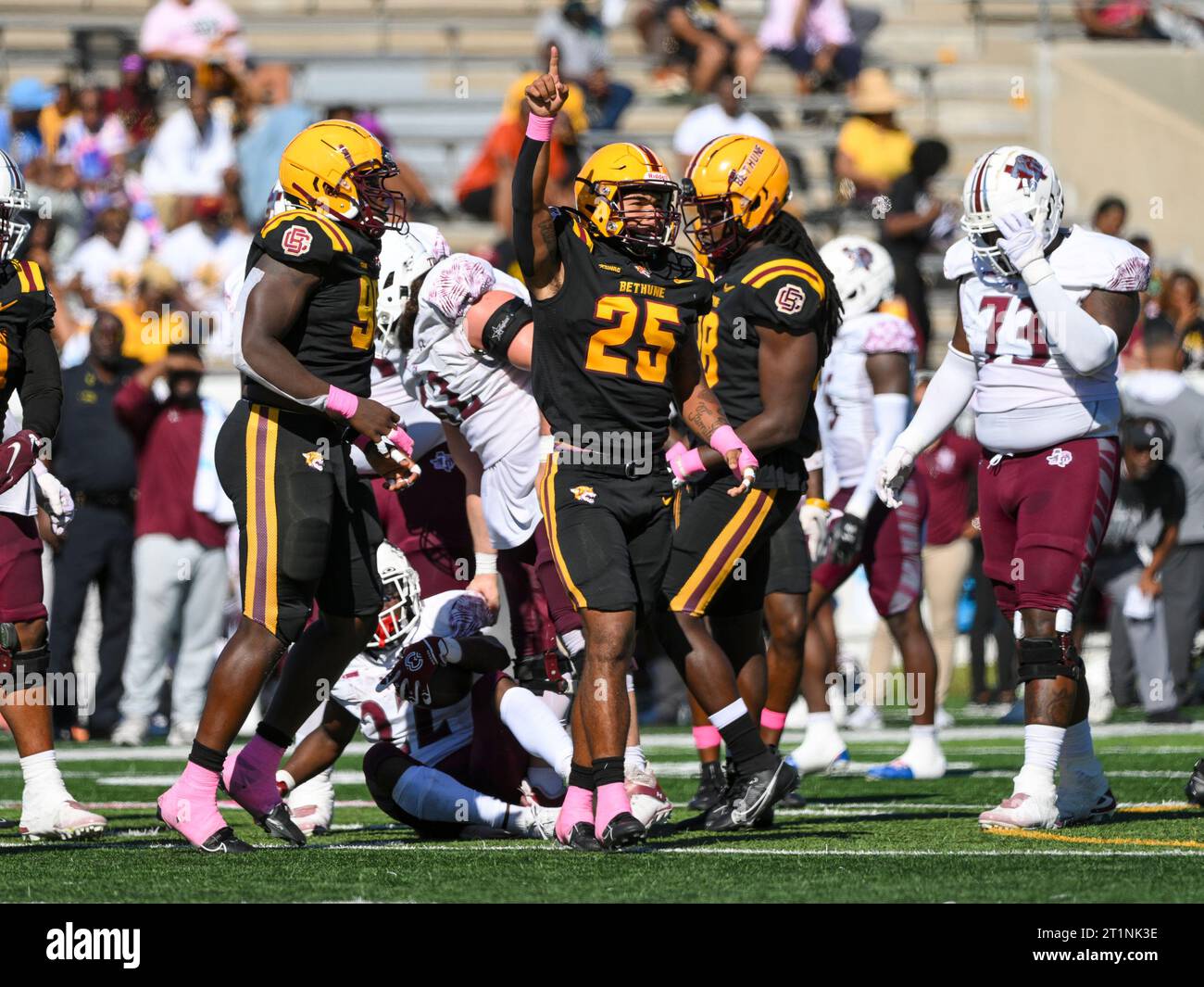 October 14, 2023: Bethune Cookman linebacker Dearis Thomas (25) during ...