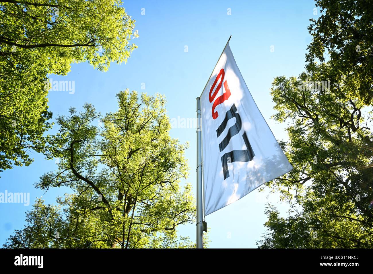 Friedrichshafen, Germany. 25th Sep, 2023. A flag with the inscription ...