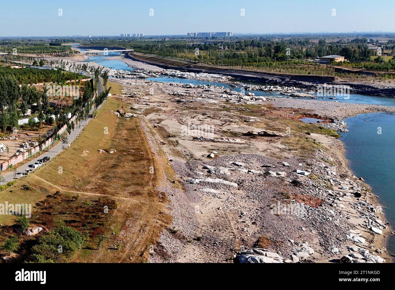 BEIJING, CHINA - OCTOBER 14, 2023 - Tourists enjoy the Juma River beach ...