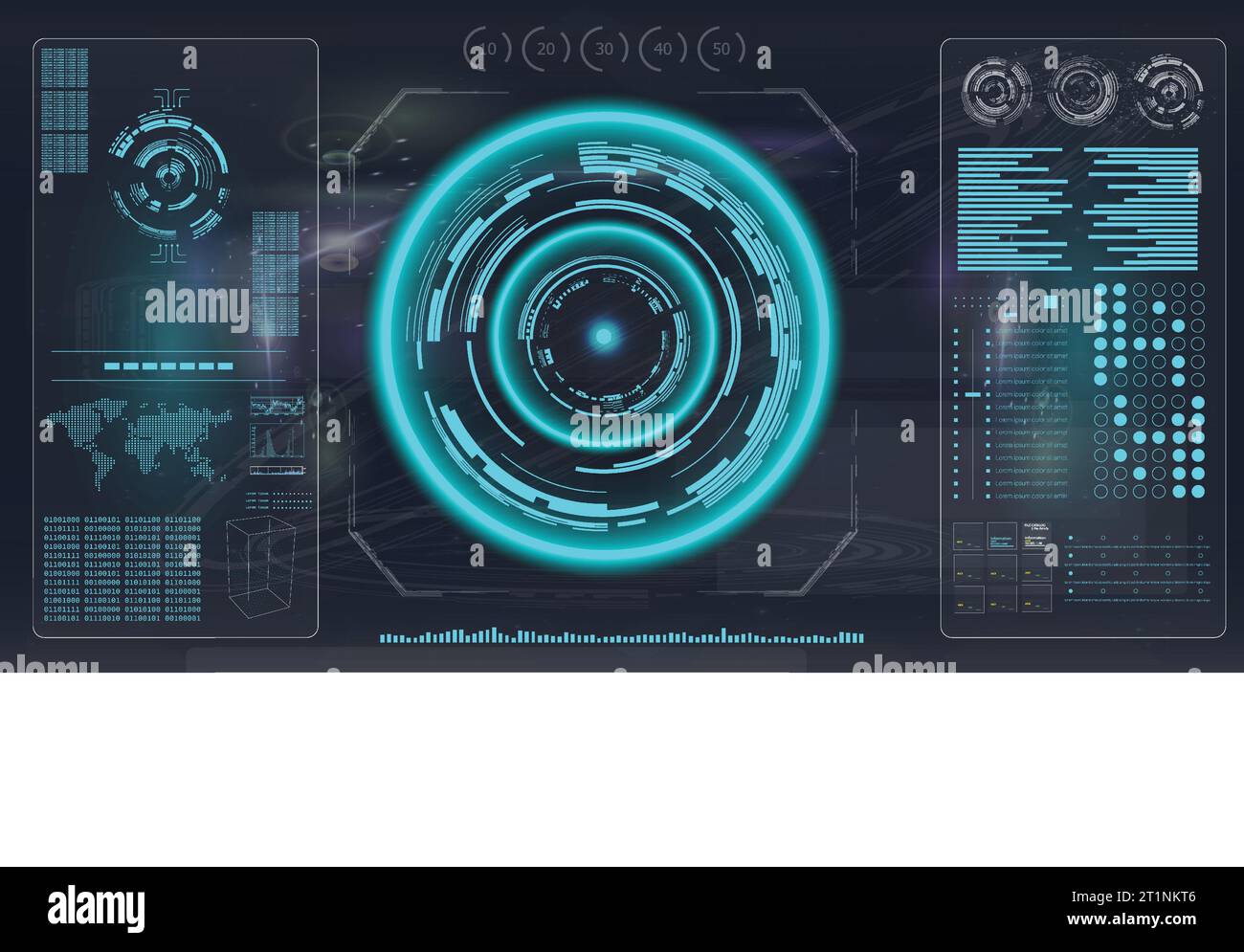 Radar screen.HUD. Hi-tech futuristic display. Technology background ...