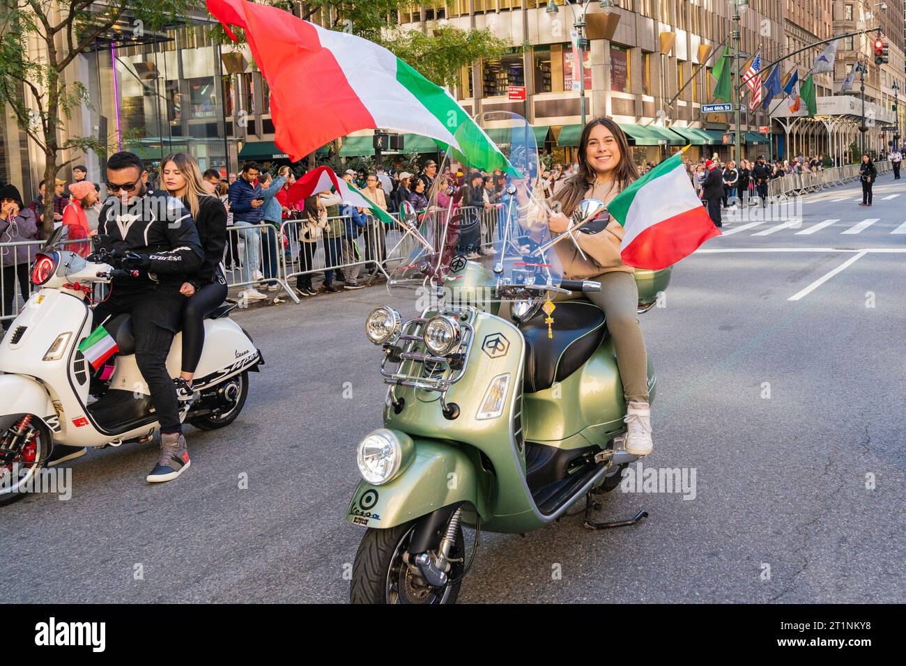 Members of Vespa mopeds club attend 2023 Annual Columbus Day parade on ...