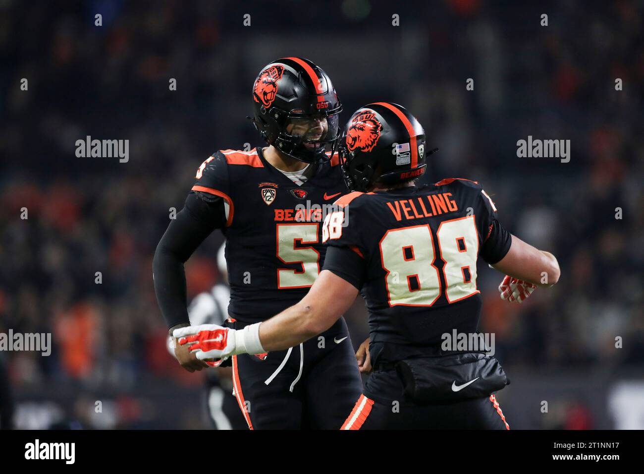 Oregon State tight end Jack Velling (88) celebrates his touchdown ...