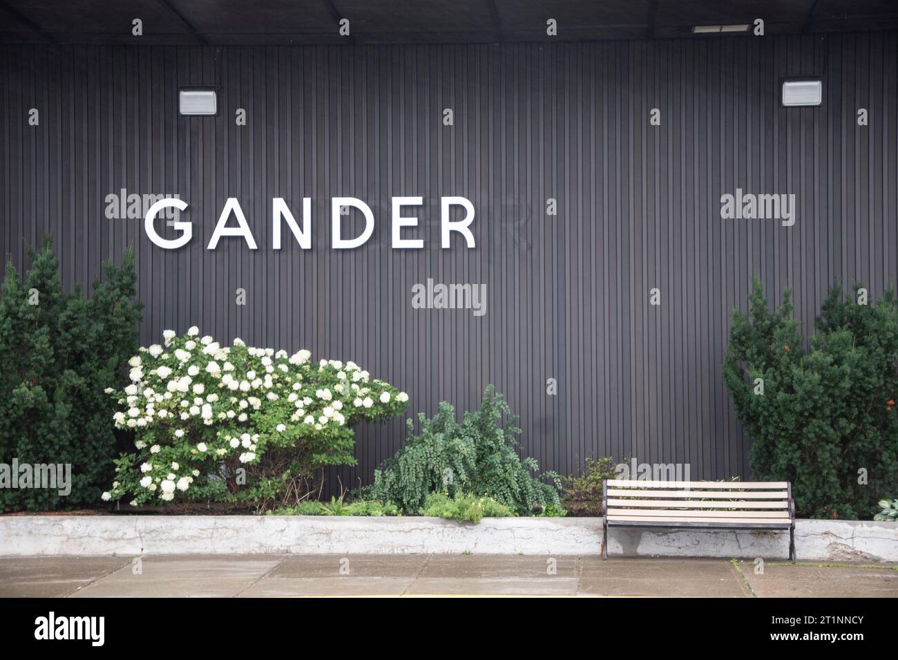 Gander sign at international airport in Newfoundland & Labrador, Canada ...