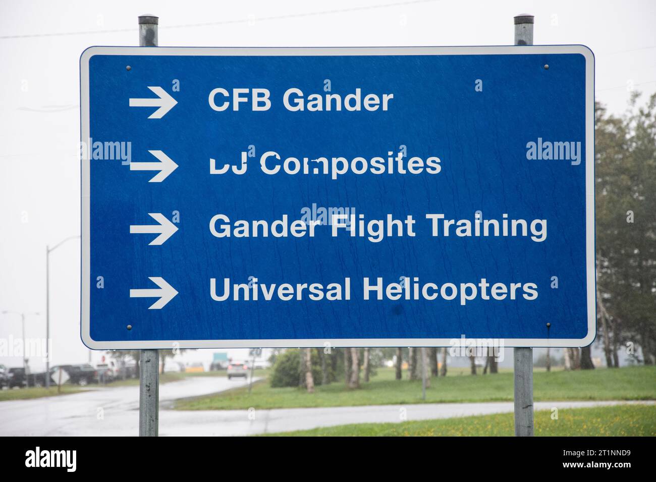Directional sign at the airport in Gander, Newfoundland & Labrador ...