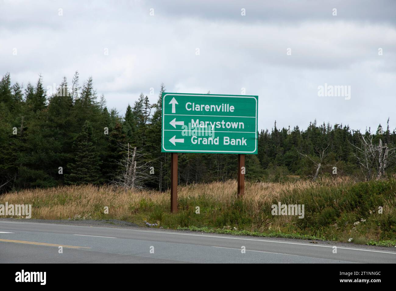 Direction sign at junction of Trans Canada highway and highway 210 in ...