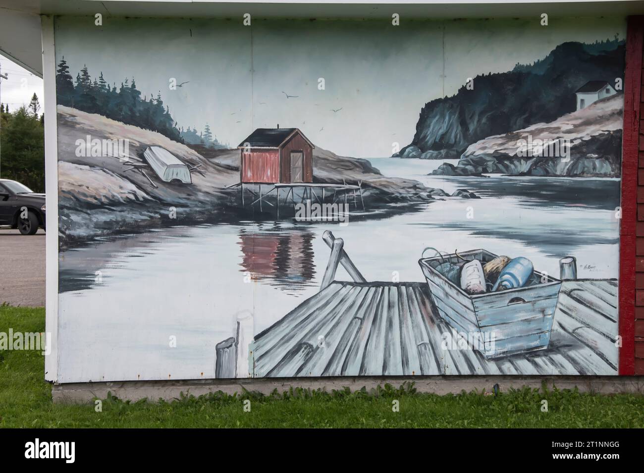 Mural of fishing village at Irving Oil Big Stop in Goobies ...