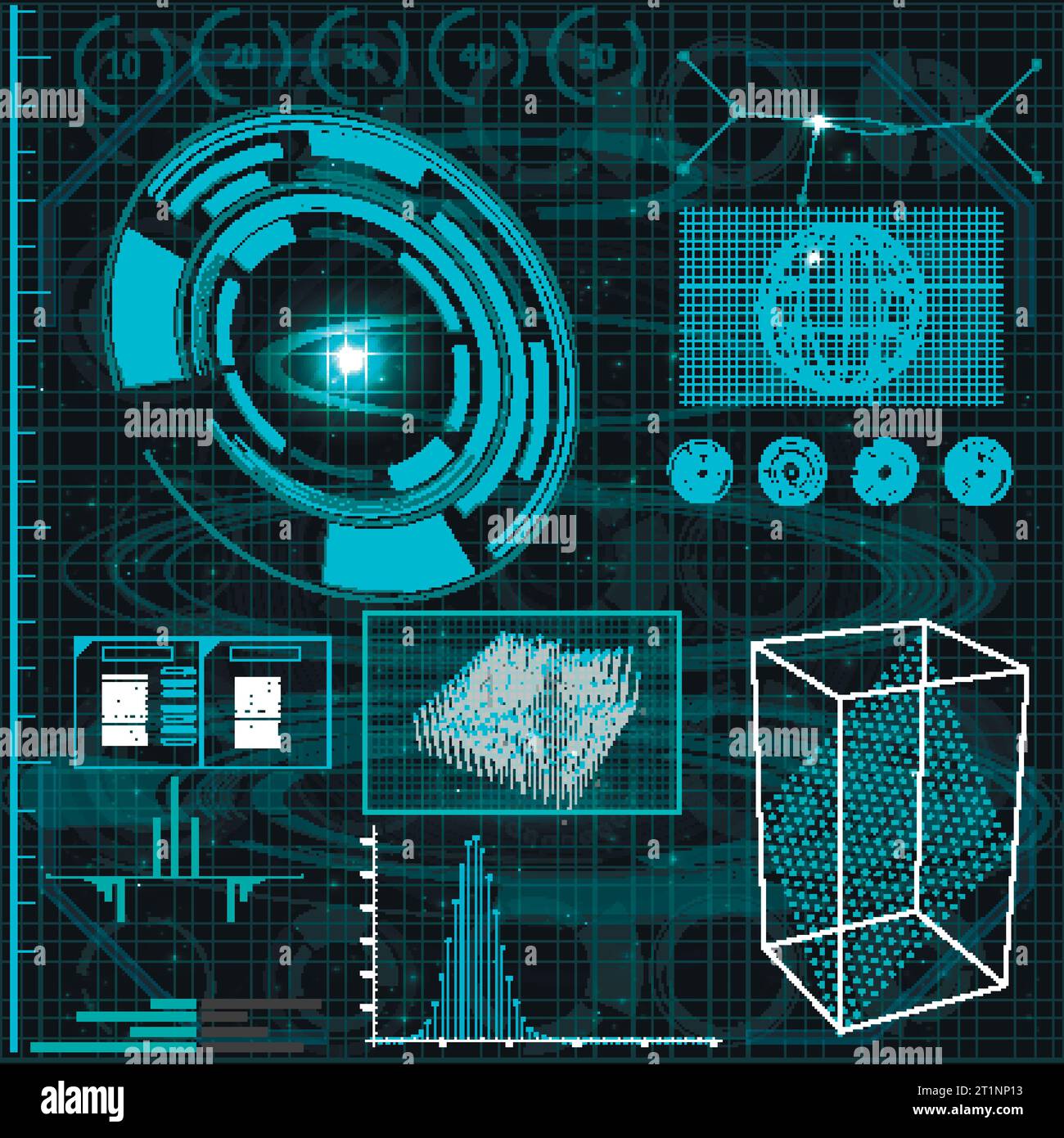 Digital Holographic Circles Stock Vector Image & Art - Alamy