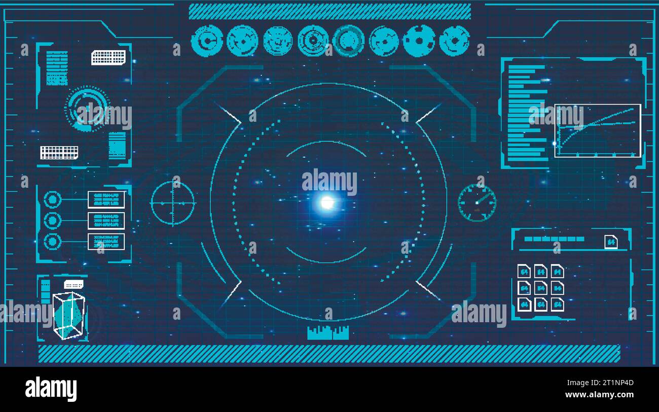 Digital Radar Screen.Radar HUD Display.High-Tech Radar Graphics Stock ...