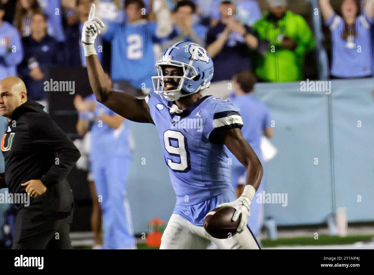 North Carolina wide receiver Devontez Walker (9) celebrates a catch ...