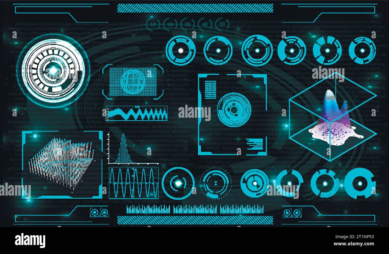 "HUD Radar Overlay: Real-time tracking with modern radar elements Stock ...