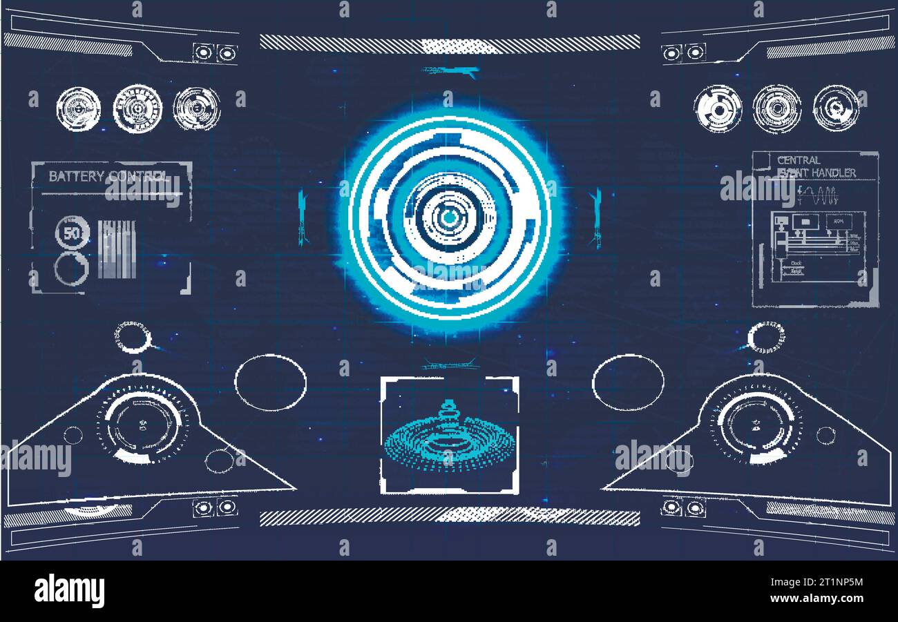 Tactical Tech Control - Modern Radar Monitoring Stock Vector Image ...