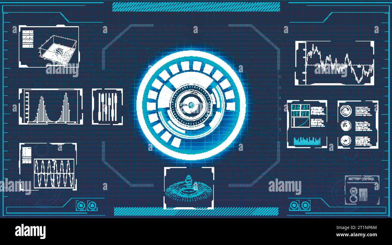 Futuristic Grid Dashboard - Sci-Fi Radar Monitoring Stock Vector Image ...