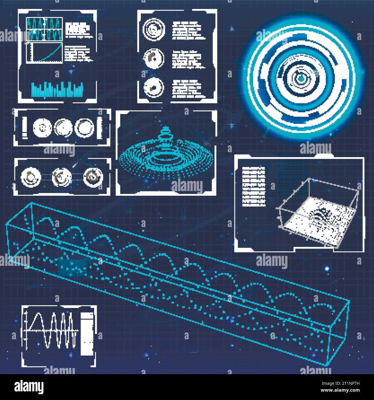 Radar Visualization - Futuristic Surveillance Screen Stock Vector Image ...