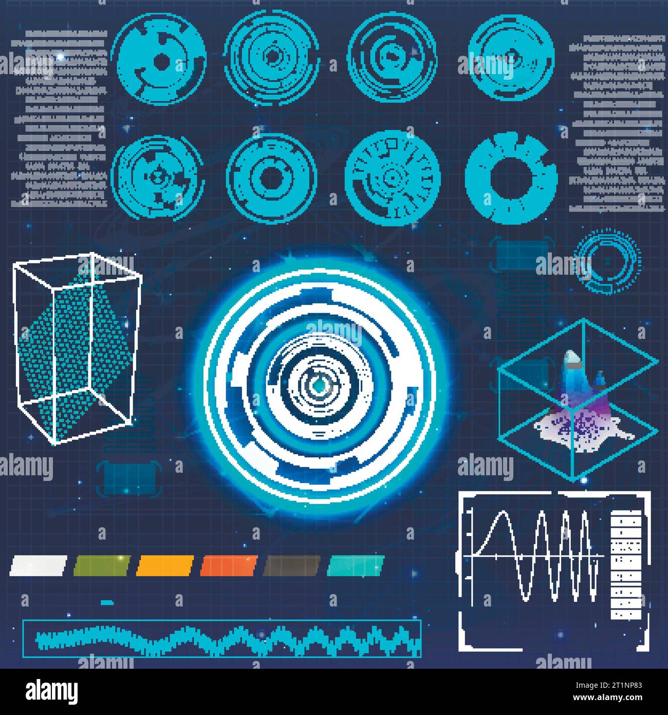 Radar Visualization - Futuristic Surveillance Screen Stock Vector Image ...
