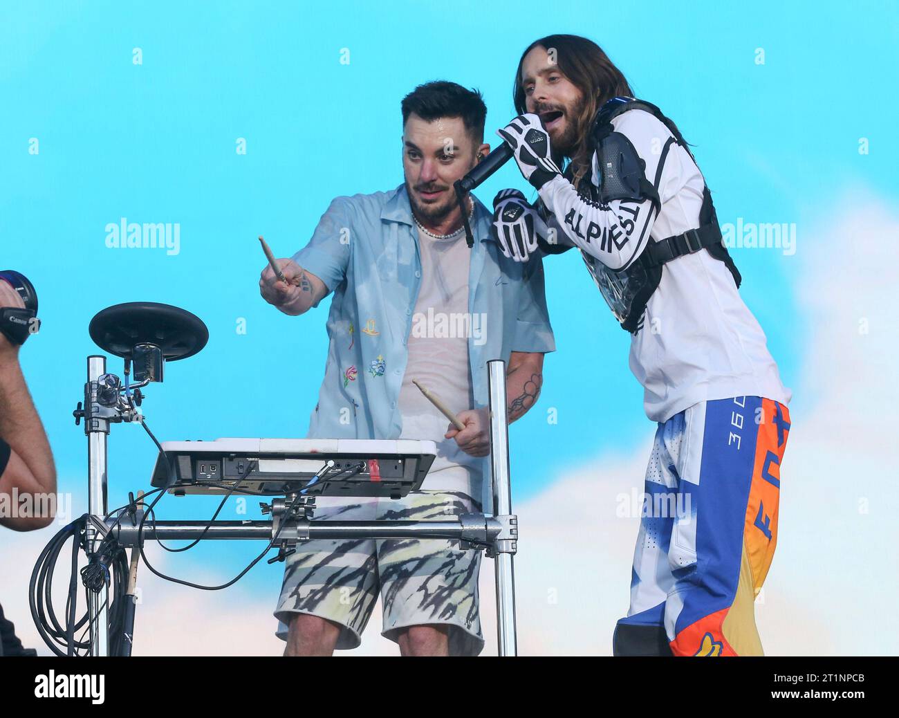 Jared Leto, right, and Shannon Leto of Thirty Seconds to Mars perform ...