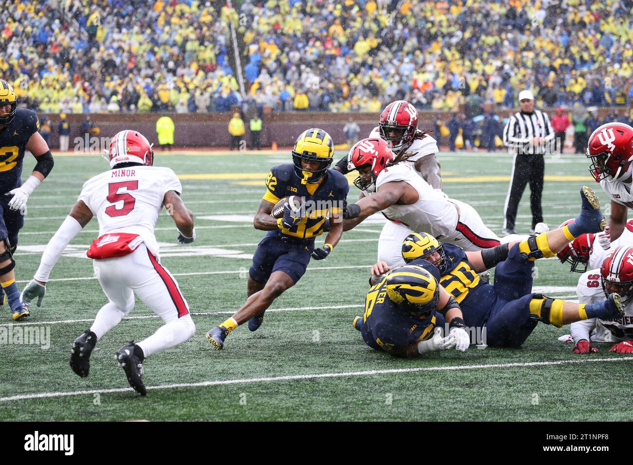 ANN ARBOR, MI - OCTOBER 14: Michigan Wolverines tight end Semaj Morgan ...