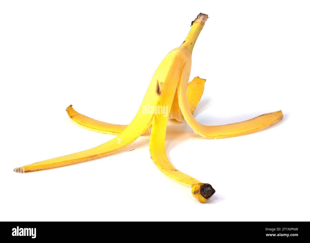 Banana peel isolated on white background close-up Stock Photo - Alamy