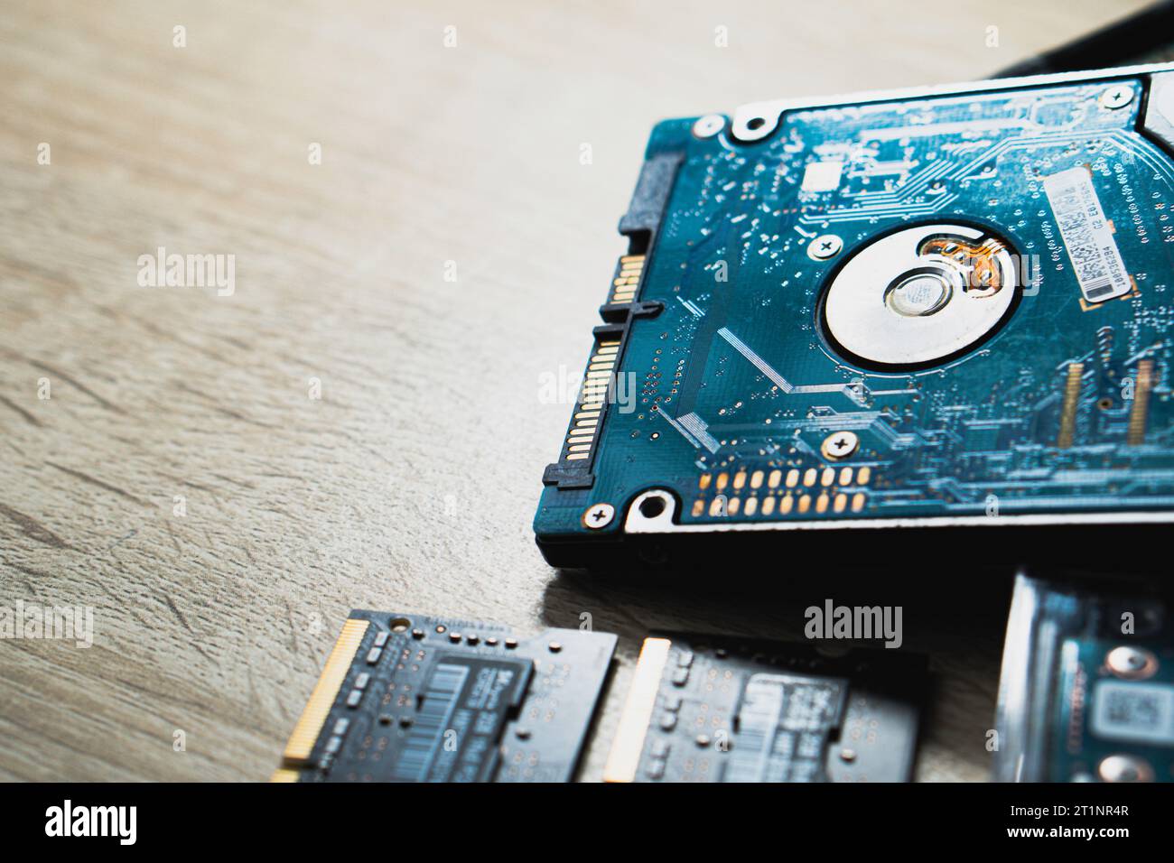 cyber data attack concept : broken laptop ,crash motherboard ,memory ...