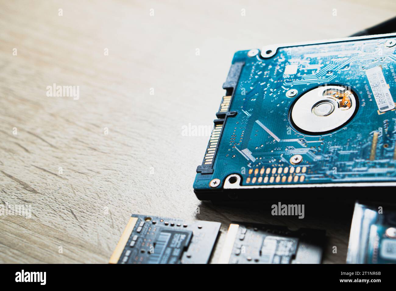 cyber data attack concept : broken laptop ,crash motherboard ,memory ...