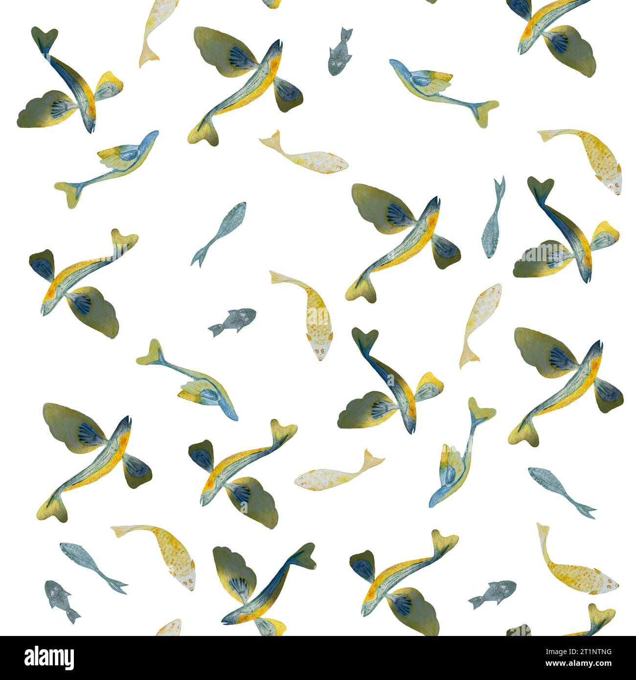 Seamless pattern tropical fishes Cut Out Stock Images & Pictures - Alamy