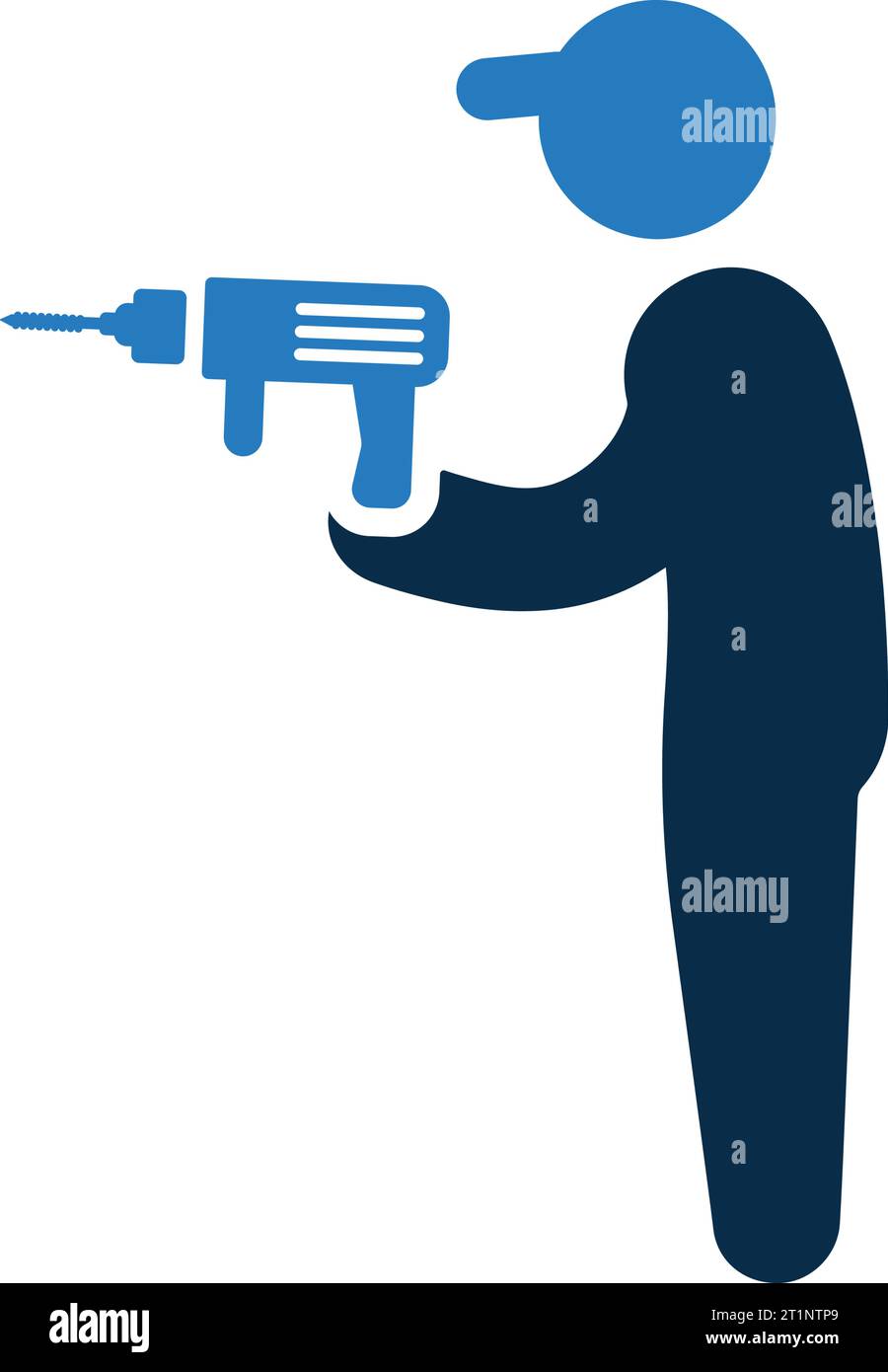 Man with drill Stock Vector Images - Alamy