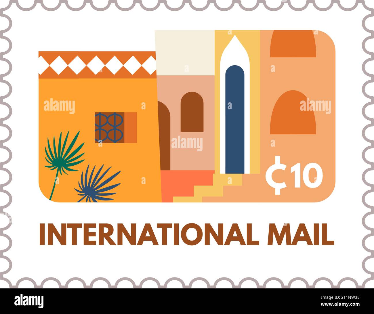 International mail, letter or envelope postmark Stock Vector Image ...