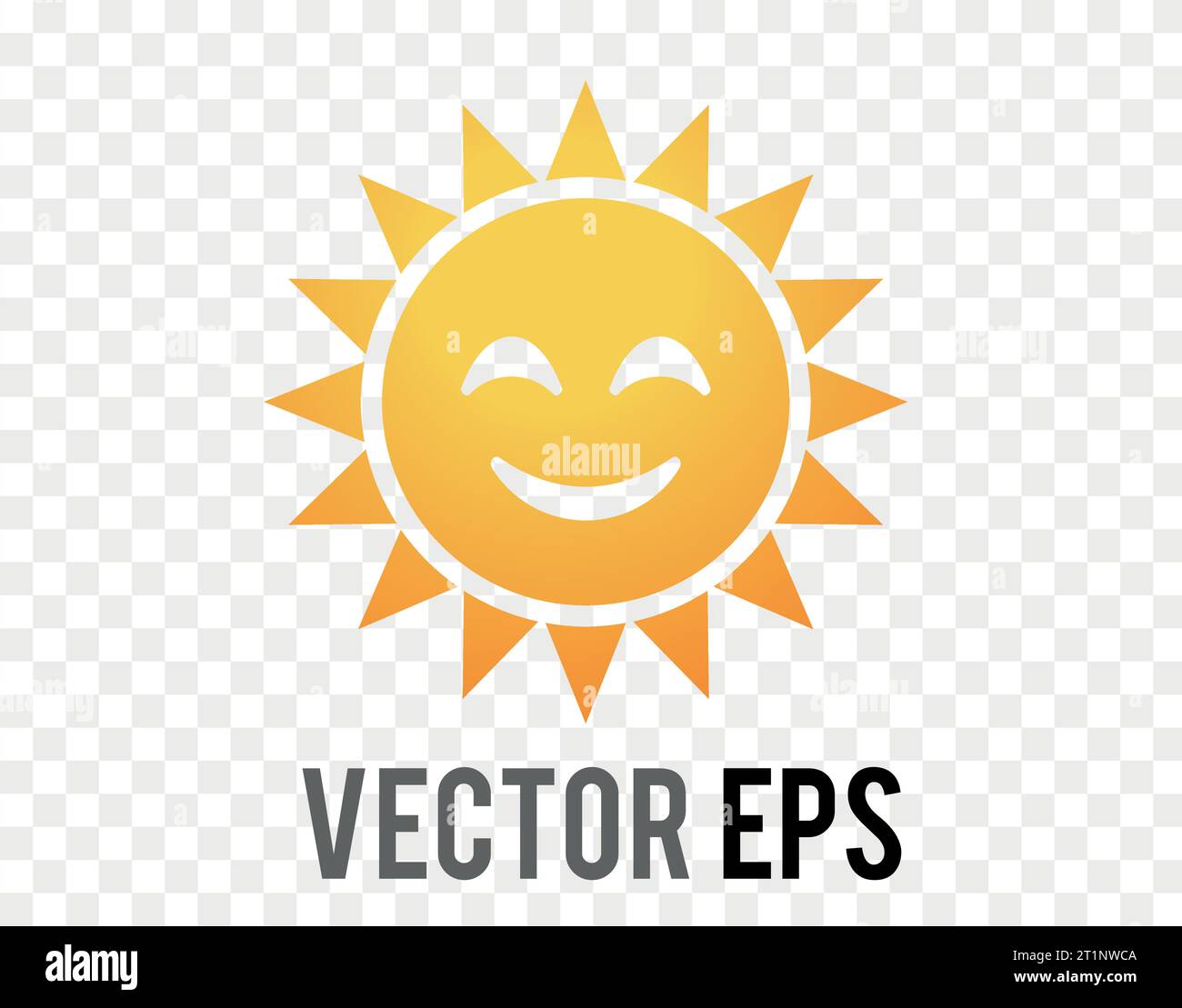 Gradient yellow and orange sun icon with smiley face Stock Vector Image ...