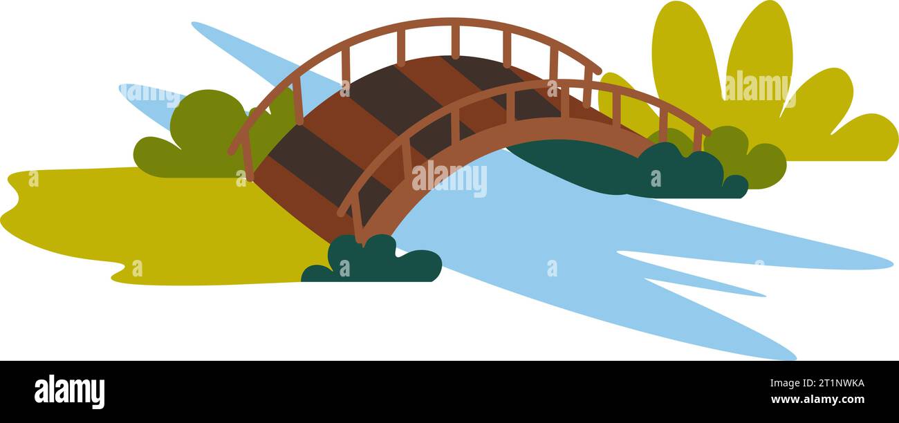 Pedestrian bridge crossing road Stock Vector Images - Alamy