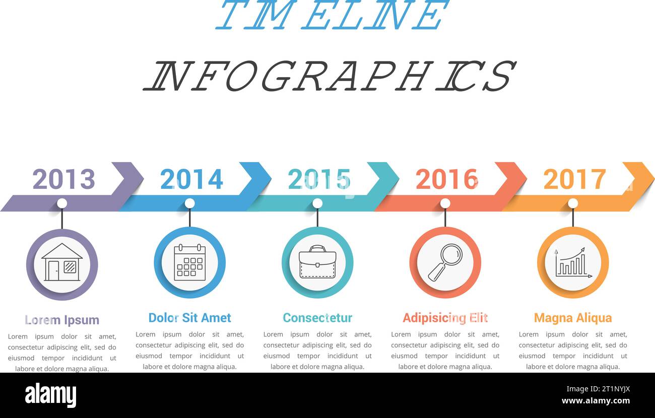 Timeline infographics template with arrows, workflow or process diagram ...