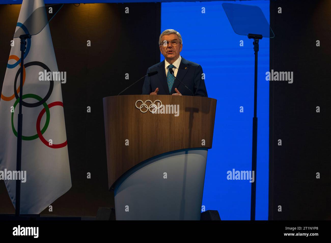 International Olympic Committee (IOC) President Thomas Bach addresses ...