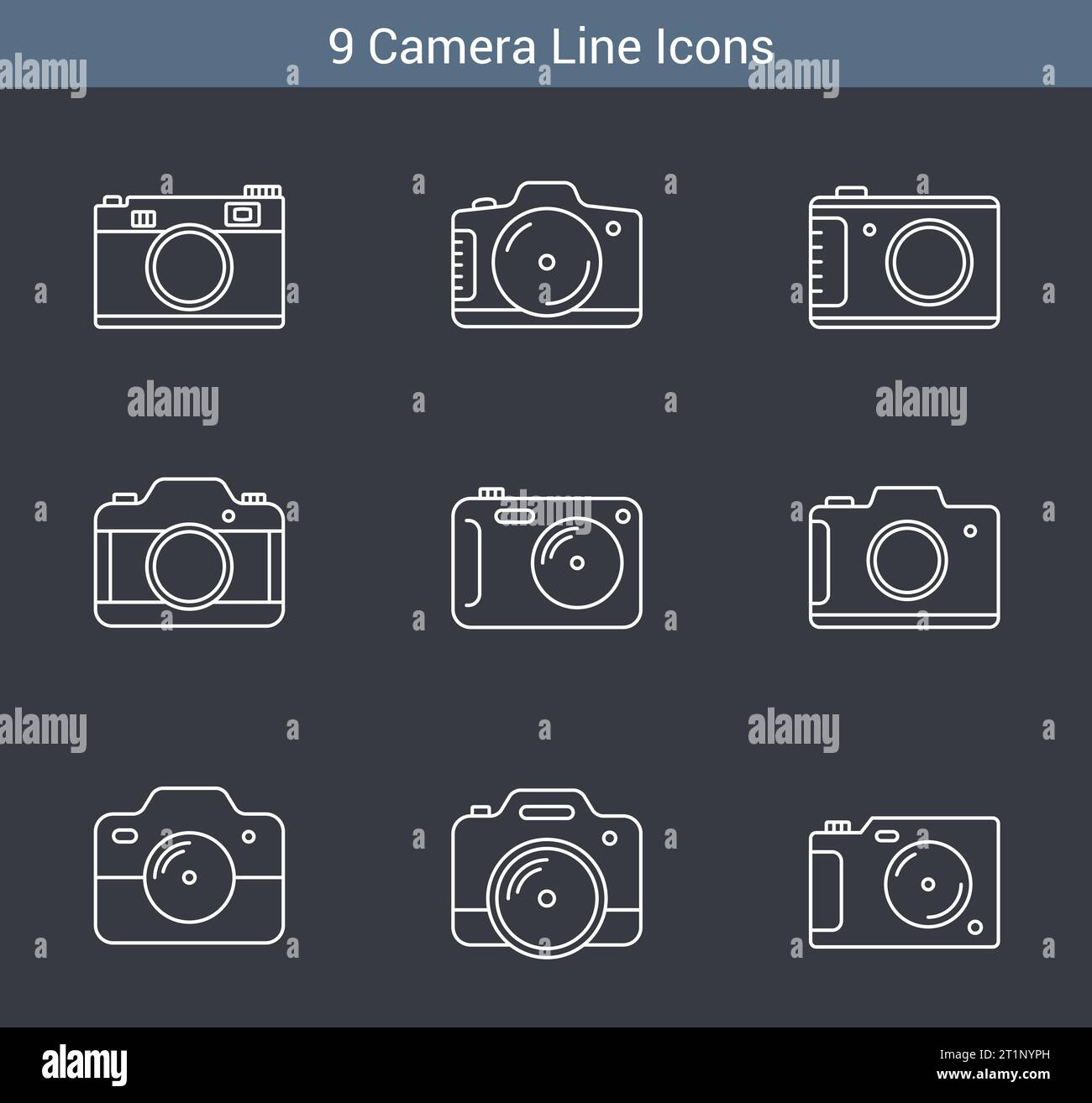 9 Camera line icons, vector eps10 illustration Stock Vector Image & Art ...