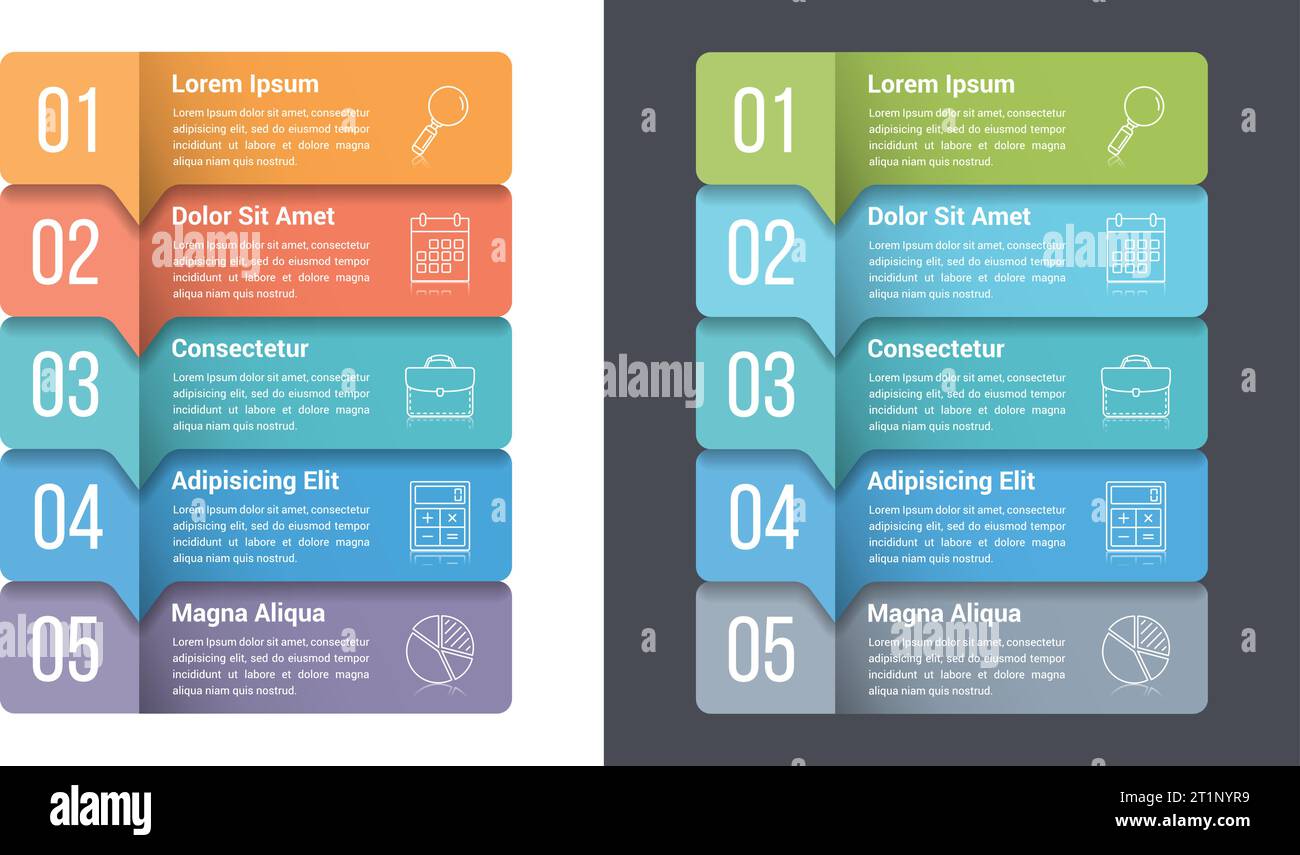 Infographic template with five steps or options, workflow, process ...