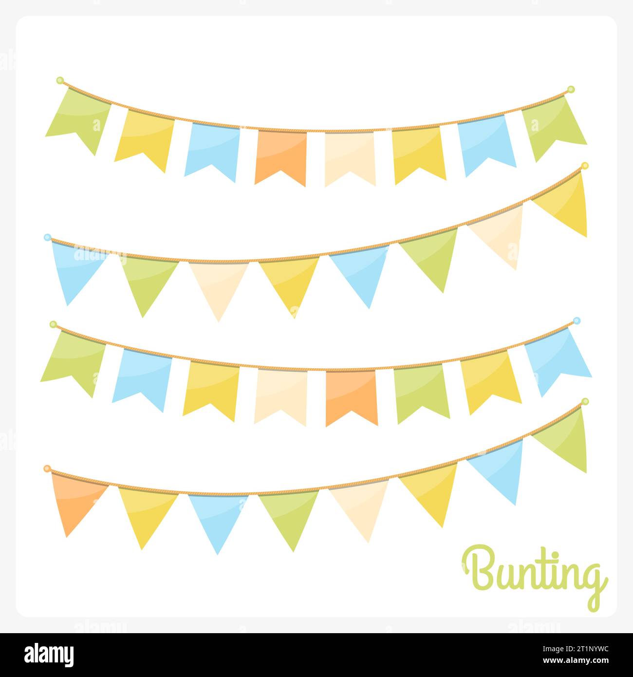 Colorful bunting for decoration of invitations, greeting cards etc ...