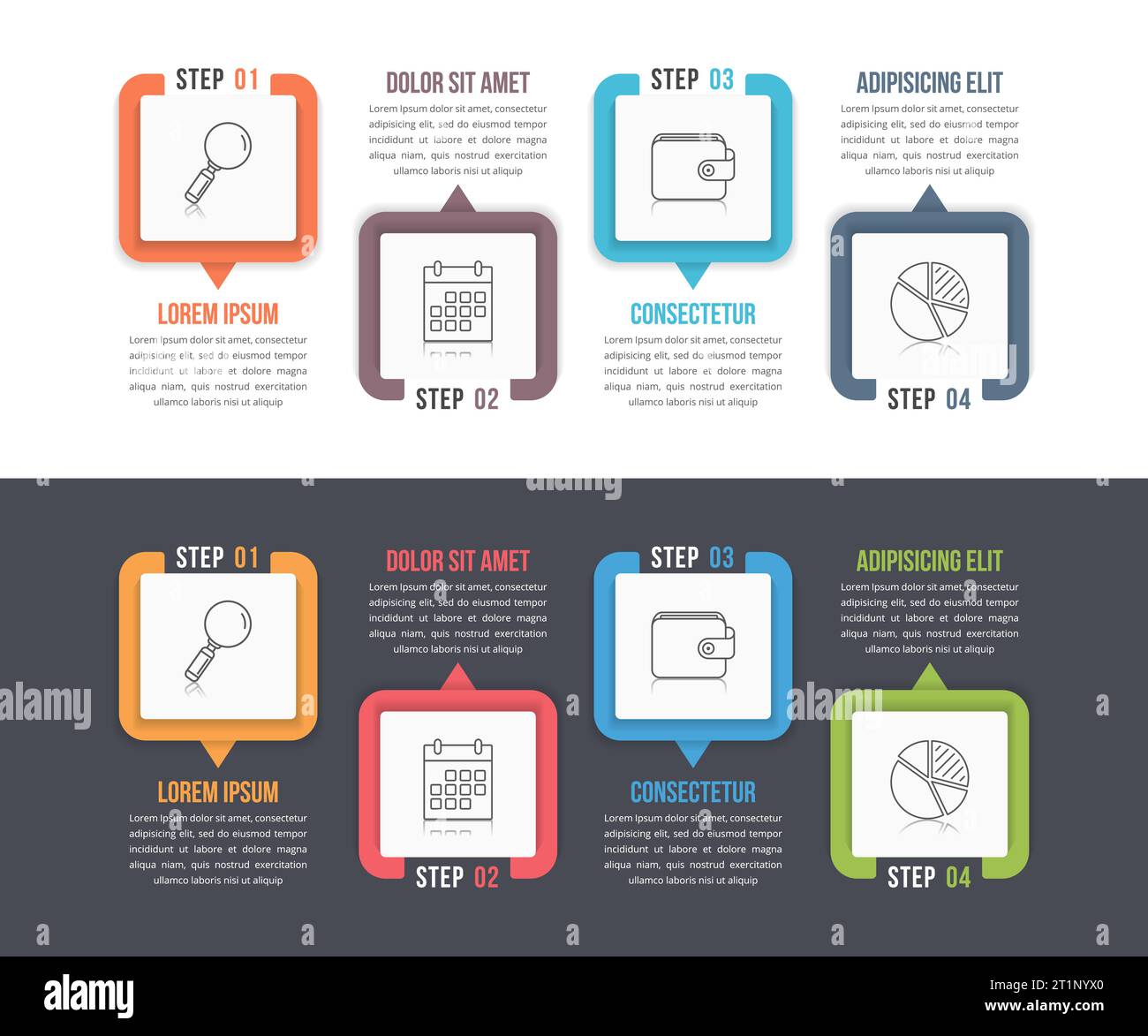 Four steps infographic template, can be used as process, options, workflow, vector eps10 ...