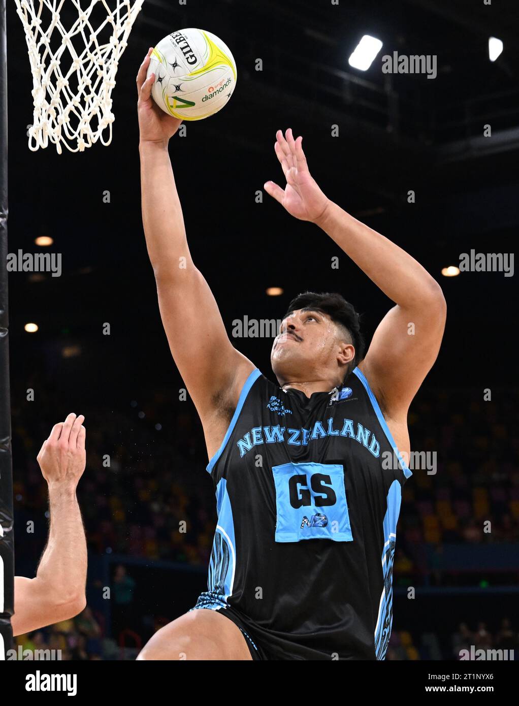 Brisbane, Australia. 15th Oct, 2023. Junior Levi of New Zealand shoots ...