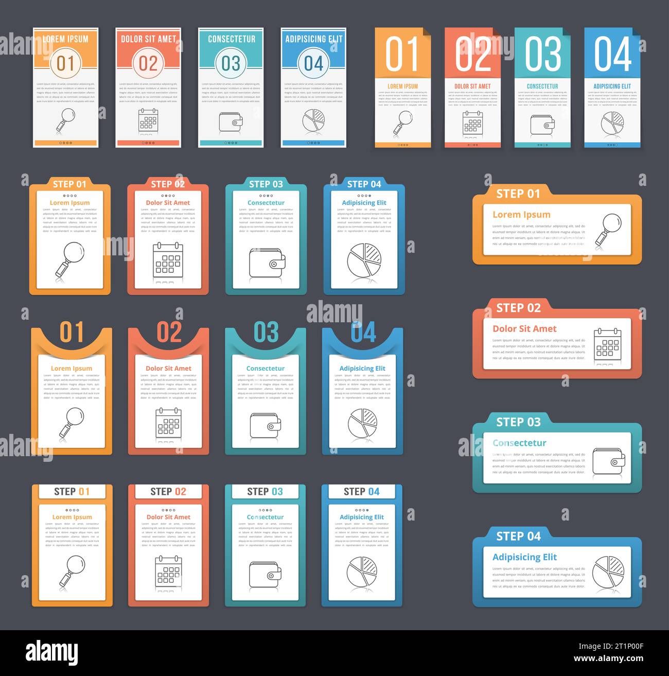 Set of infographic templates with numbers and text, can be used as ...