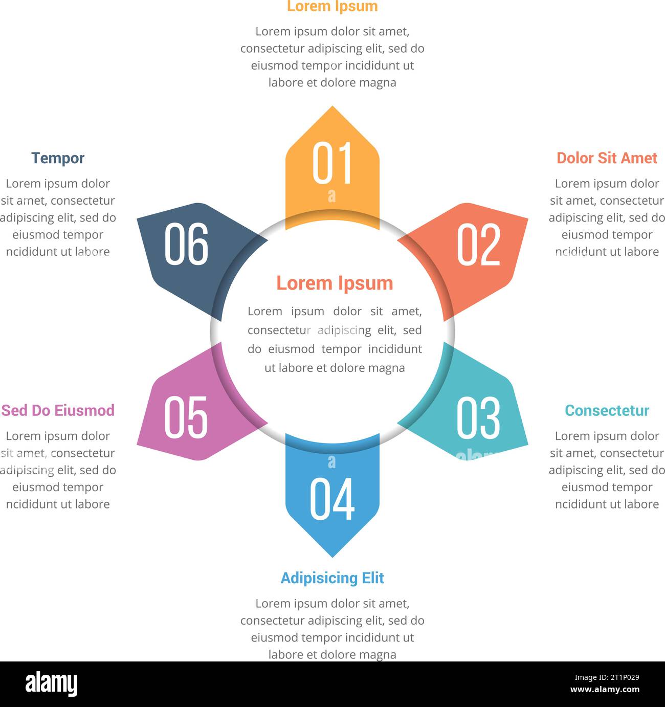 Circle infographics template with six elements, can be used as steps ...