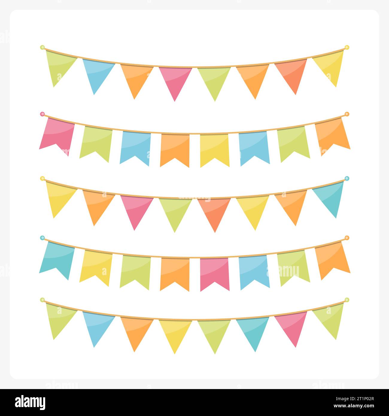 Colorful bunting for decoration of invitations, greeting cards etc ...