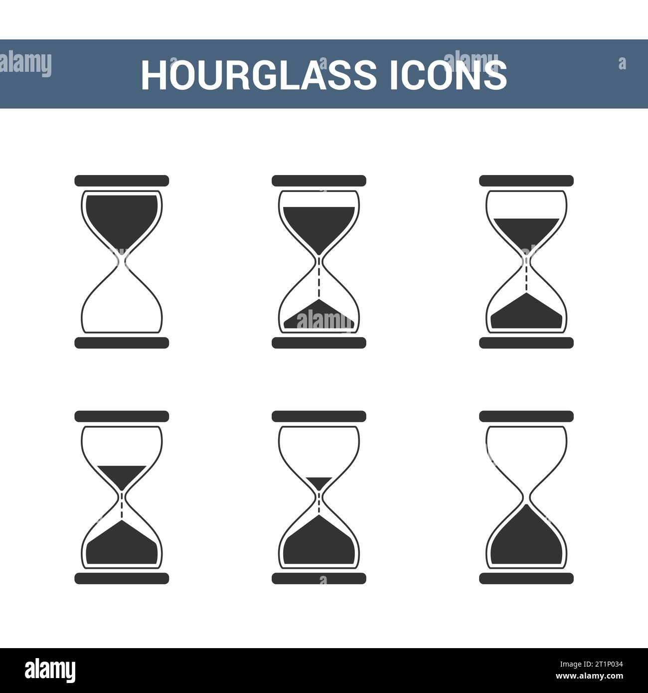 Set of hourglass icons with different time, vector eps10 illustration ...